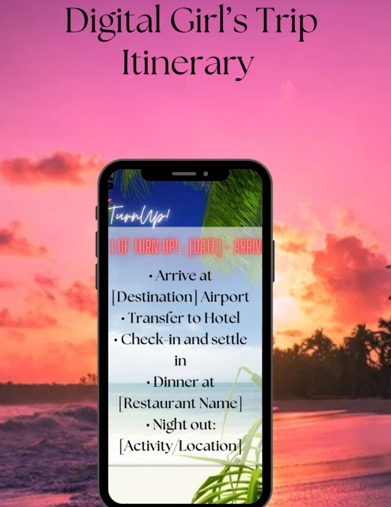 Girls Trip Itinerary, Itinerary Template, Travel Itinerary, Weekend ...