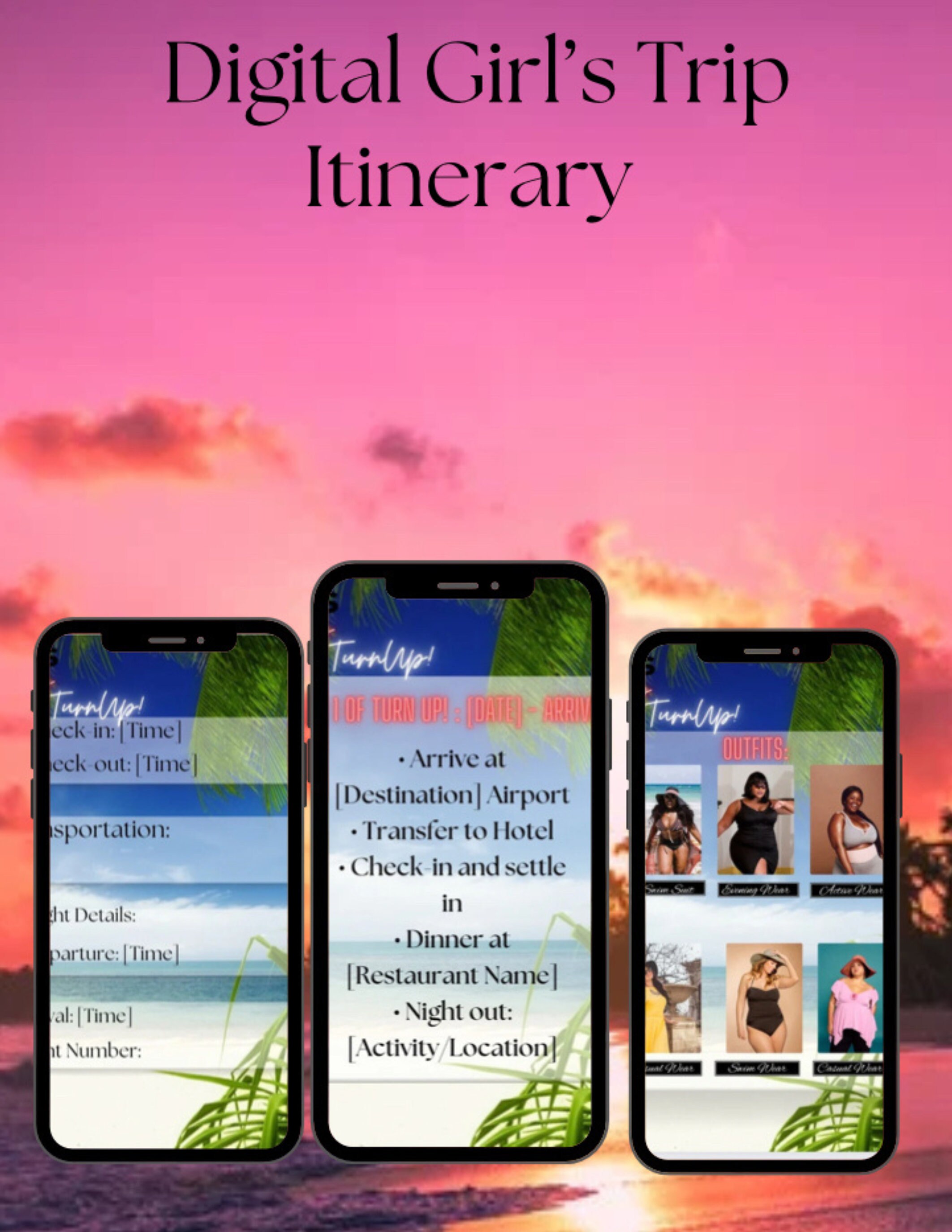 Girls Trip Itinerary, Itinerary Template, Travel Itinerary, Weekend ...
