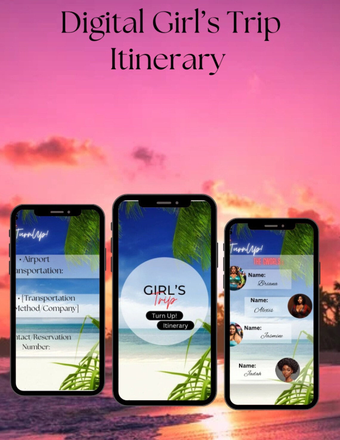 Girls Trip Itinerary, Itinerary Template, Travel Itinerary, Weekend ...
