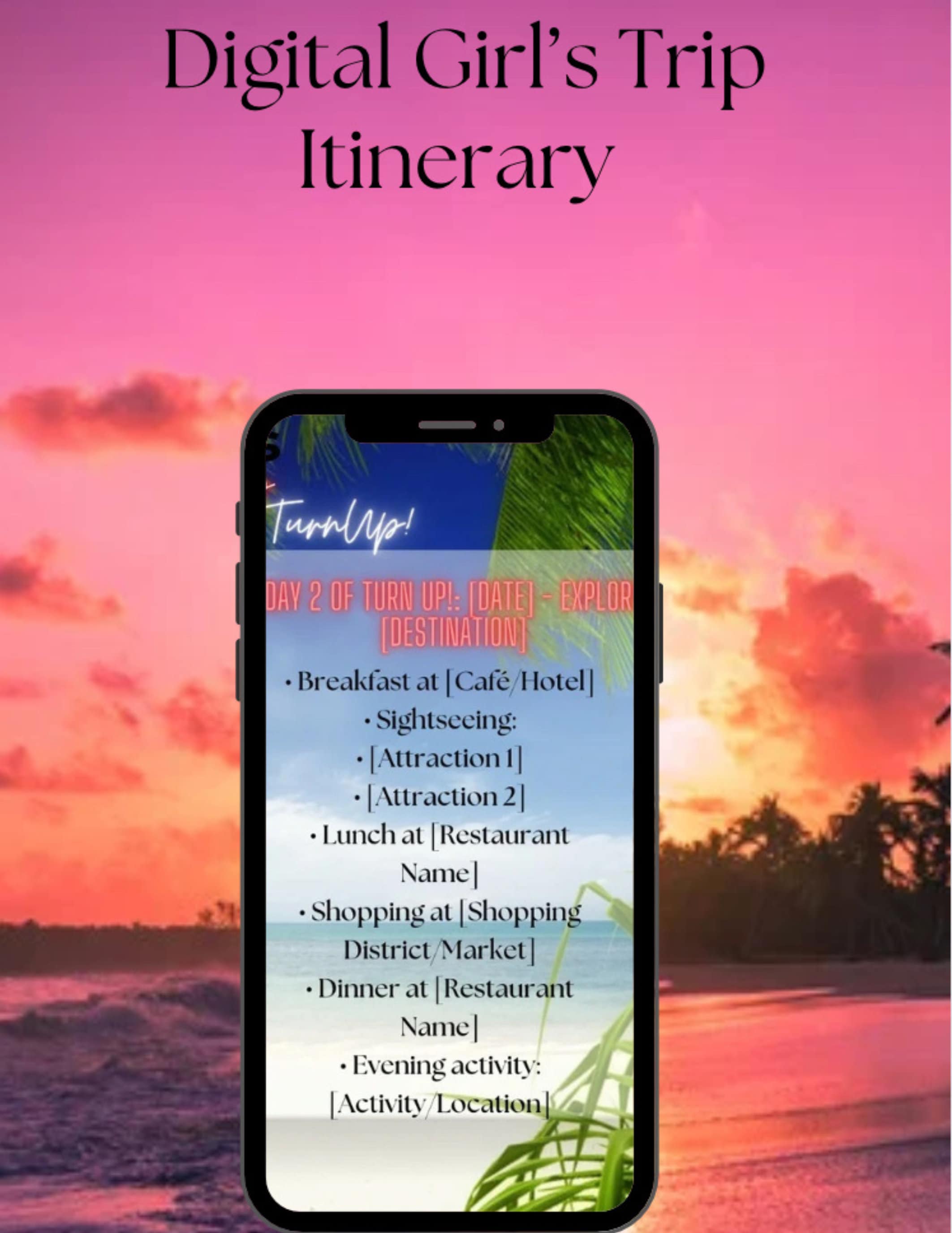 Girls Trip Itinerary, Itinerary Template, Travel Itinerary, Weekend ...