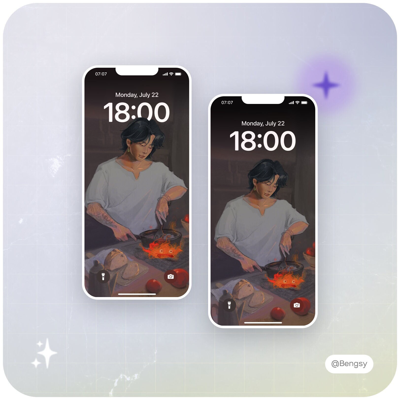 Howl X Jungkook Cooking Illustration Wallpaper for Ios / Android - Etsy