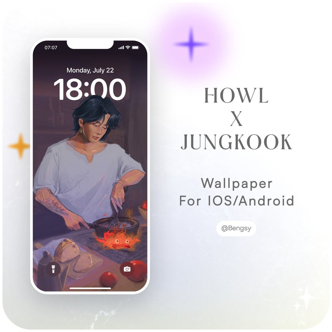 Howl X Jungkook Cooking Illustration Wallpaper for Ios / Android - Etsy