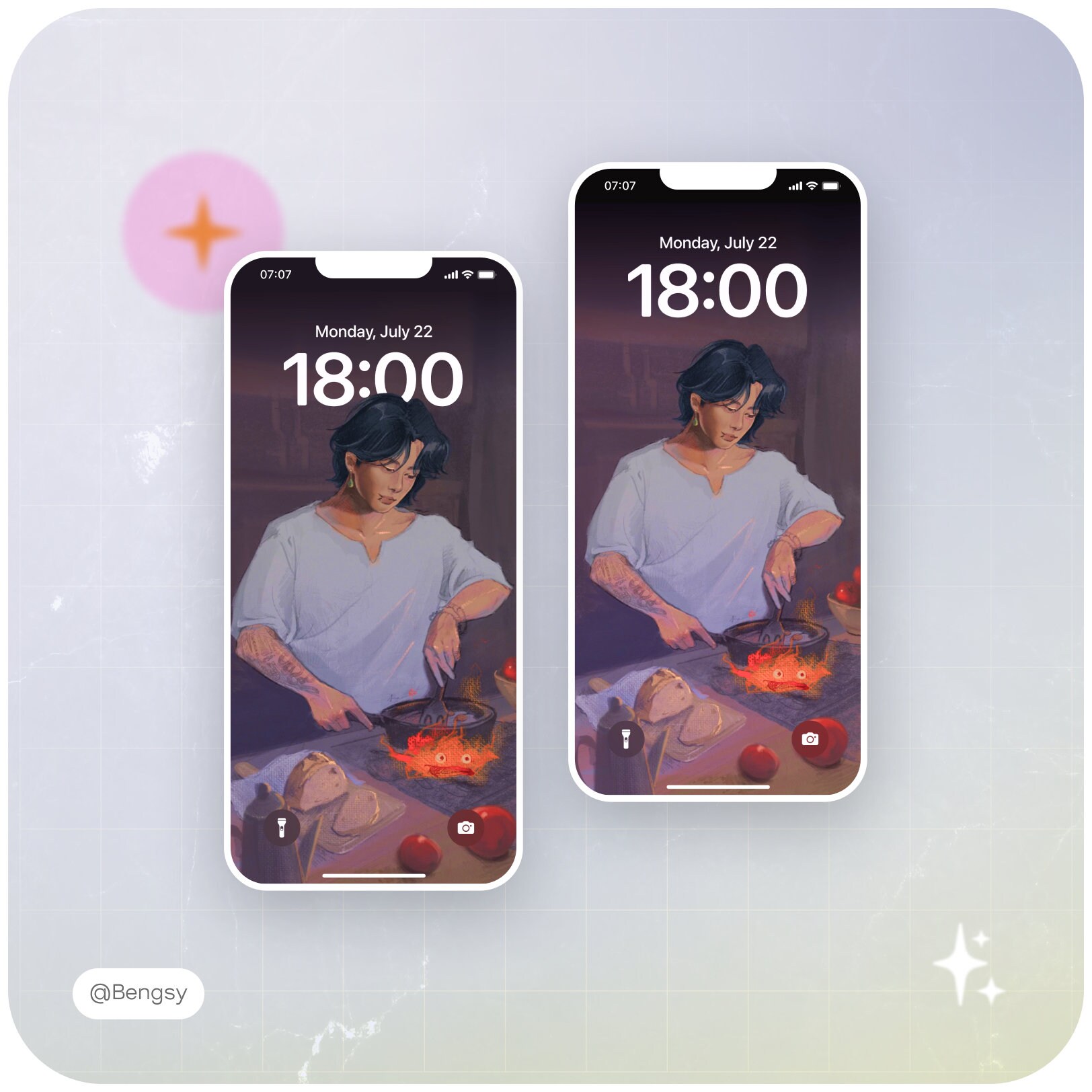 Howl X Jungkook Cooking Illustration Wallpaper for Ios / Android - Etsy