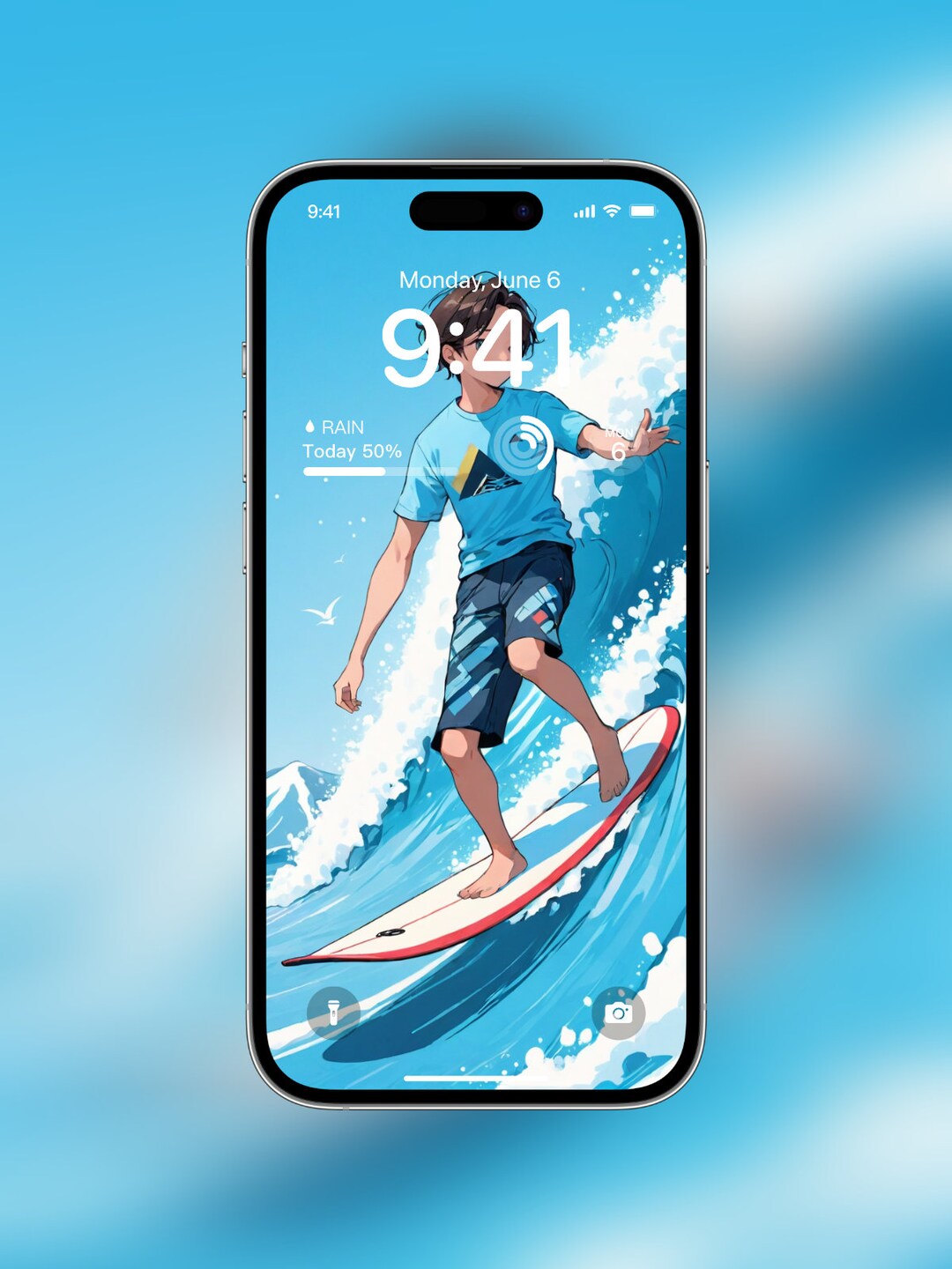 IPhone 15 Wallpapers of Dopamine Boys in Mountain Blue Colorful ...