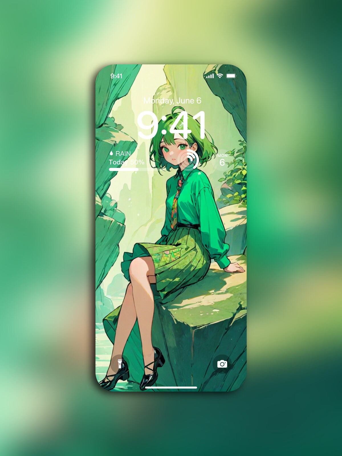 IPhone 15 Wallpapers of Dopamine Girls in Emerald Colorful Wallpaper ...