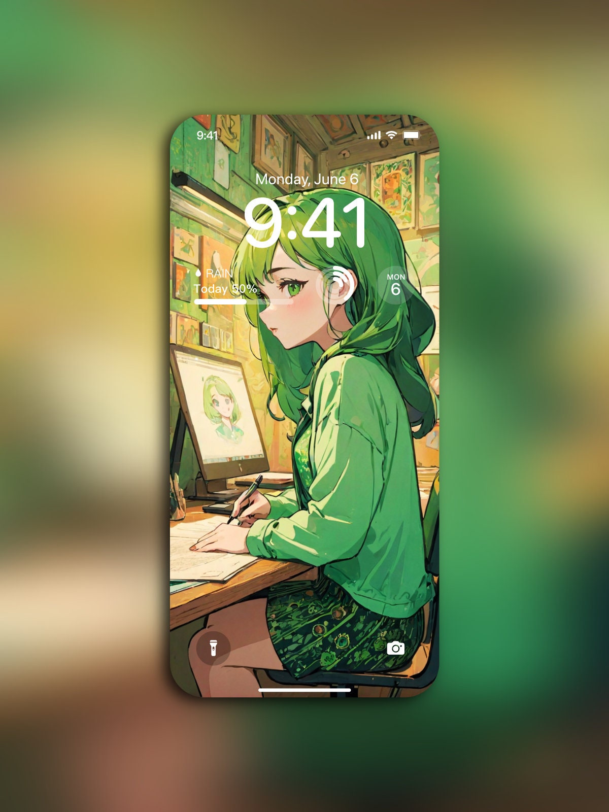 IPhone 15 Wallpapers of Dopamine Girls in Emerald Colorful Wallpaper ...