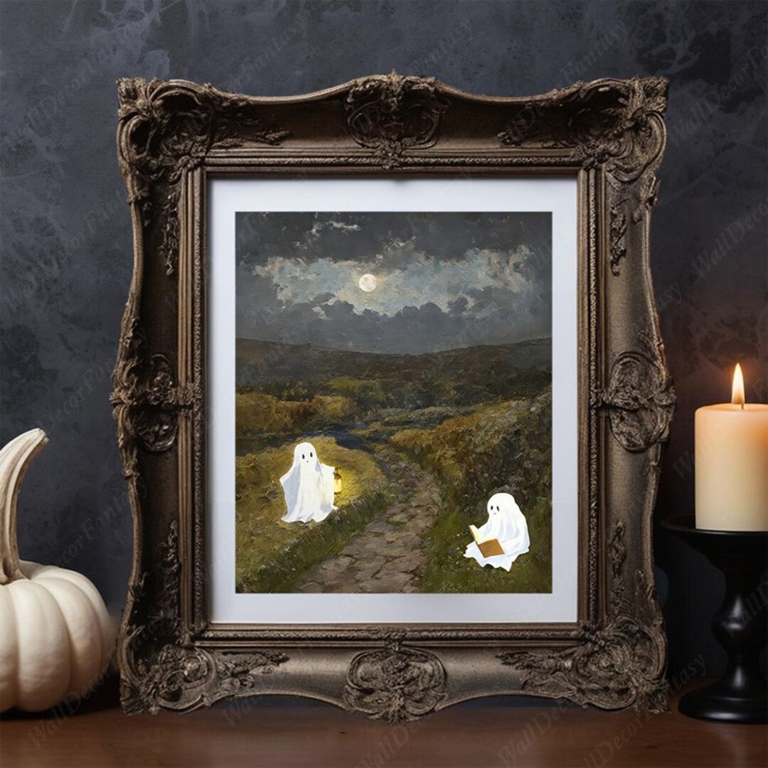 Night Moors | Printable Art | Digital Download | Spooky | Cute Ghost ...
