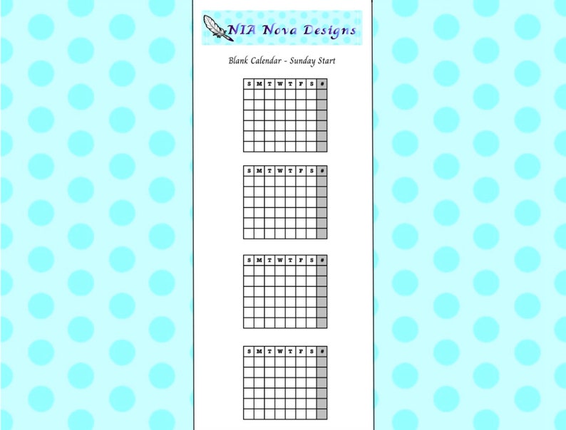 Blank Calendar Sticker - Etsy