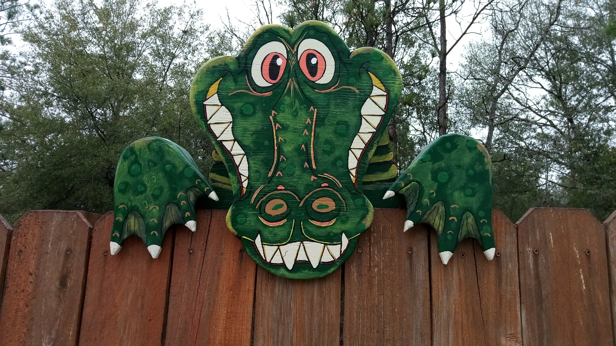 New Handmade Alligator Fence Peeker Sitter - Etsy