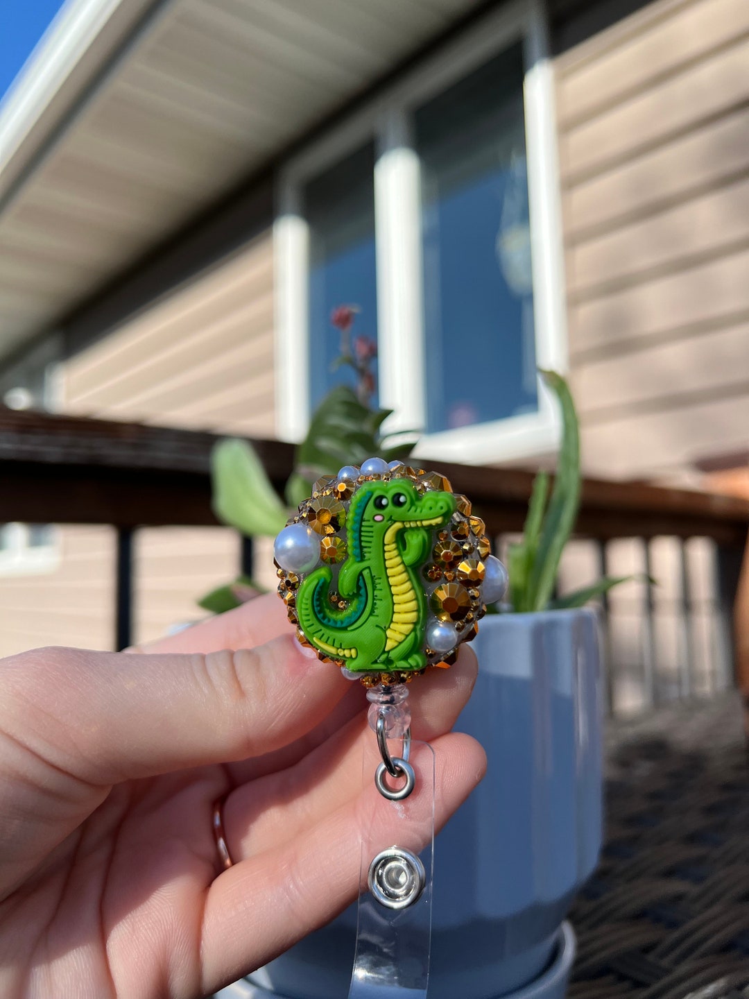 Retractable Cute Alligator Badge Reel - Etsy