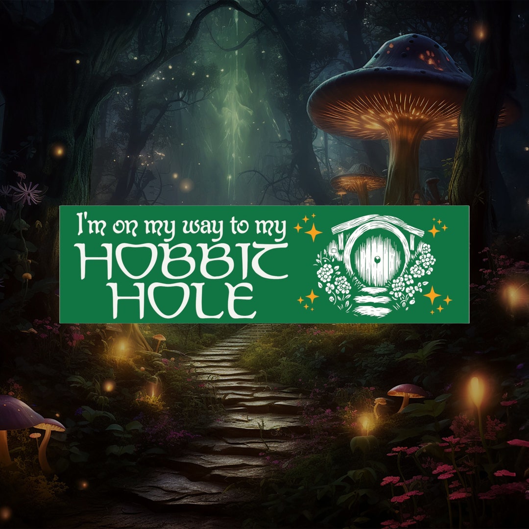 Retro Fantasy Bumper Sticker, Cozy Dwelling, Lotrings Bumper Sticker ...