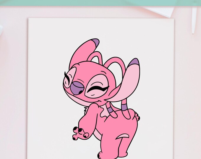 Disney Pink Stitch Ready to Press DTF, Stitch Lover Print, Heat Press ...