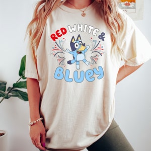 Bluey 4th of July Ready to Press DTF, Full Color Bluey Transfer Prints ...