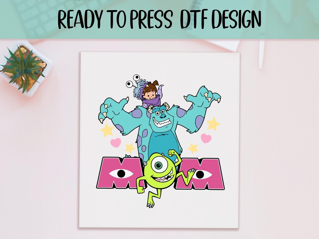 Monsters Mom DTF Transfer, Cute Cartoon Mother's Day Shirt Design, Ready to Press Print, Mom ...