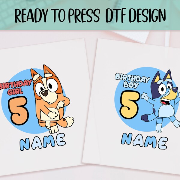 Birthday Bluey Dtf Transfers - Etsy