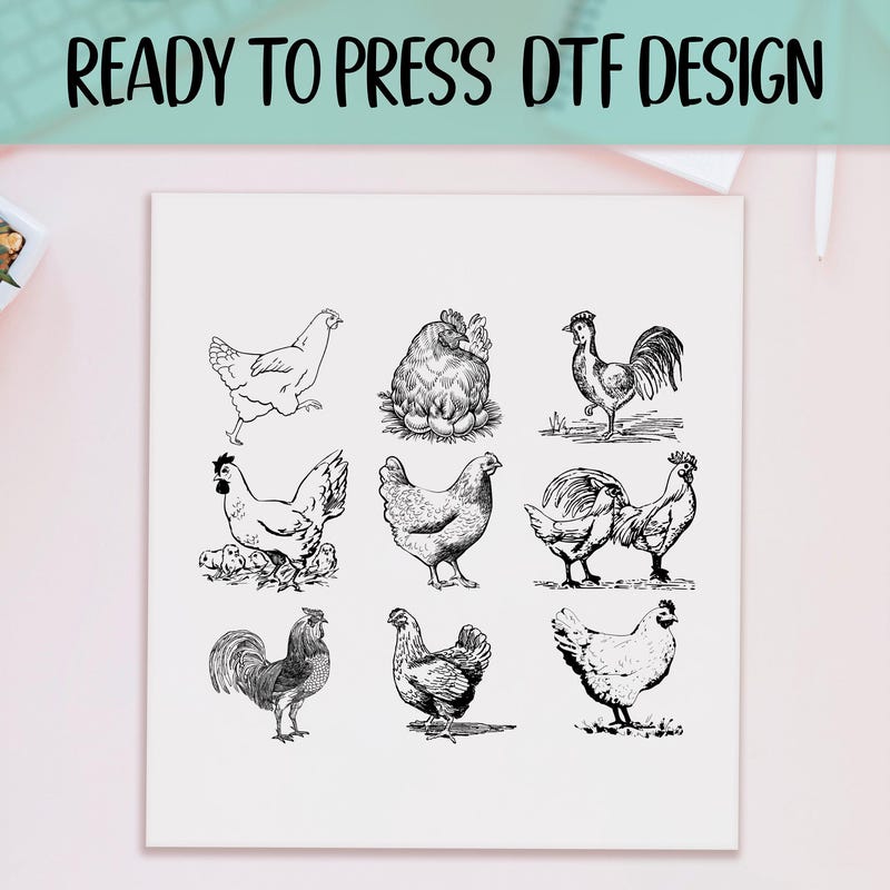 Chicken Heat Transfer - Etsy