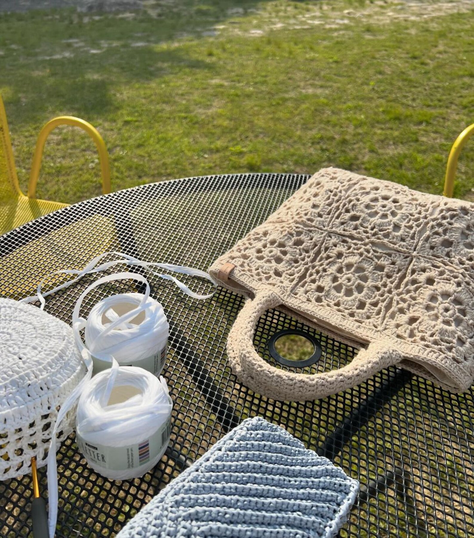 Crochet Beige Cotton Lace Handbag Daily Tote Bag Handmade Cluth Purse ...