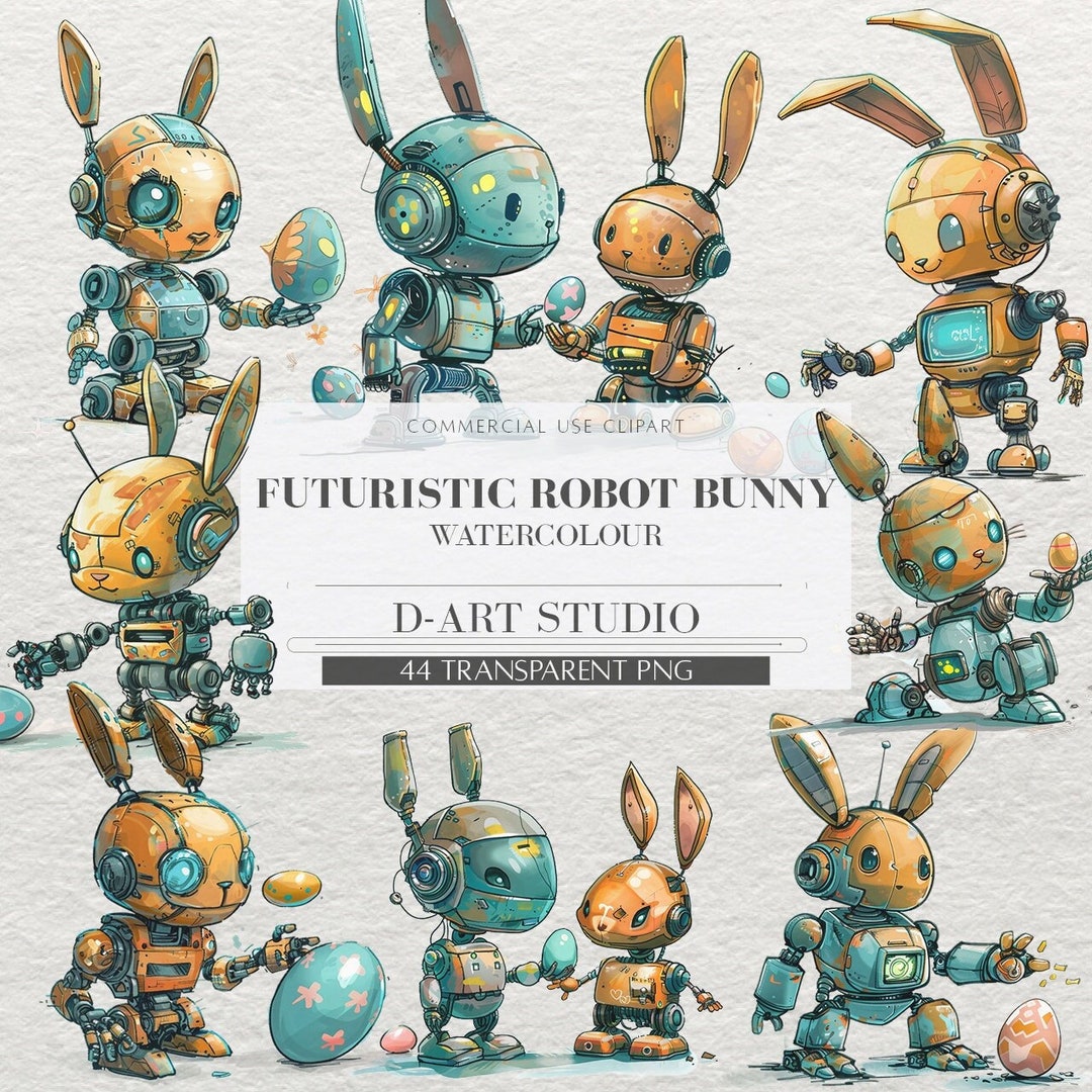 Easter Clipart PNG, Futuristic Robot Bunny Clipart 44 PNG, Easter ...