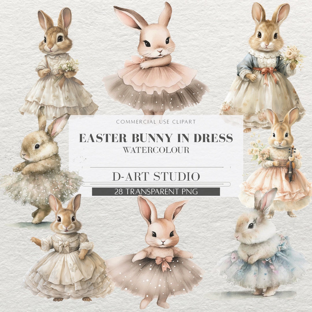 Easter Clipart PNG, Easter Bunny in Ballet Dress Clipart 28 PNG ...