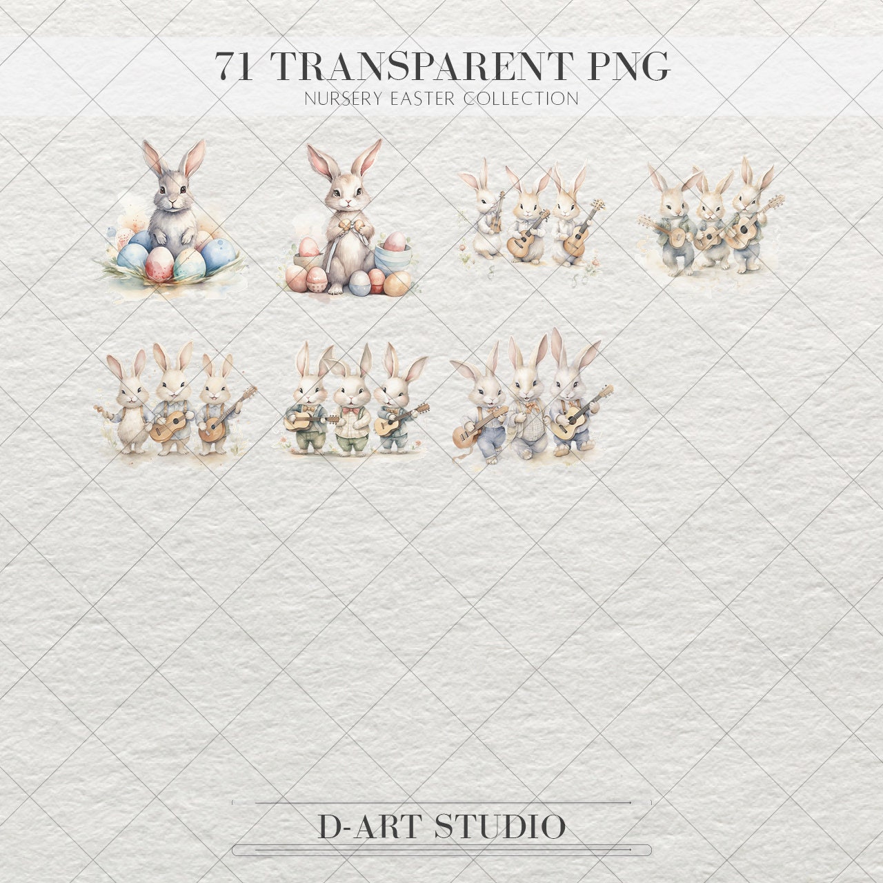 Easter Clipart PNG, Easter Bunny Clipart 71 PNG, Watercolor, Spring ...