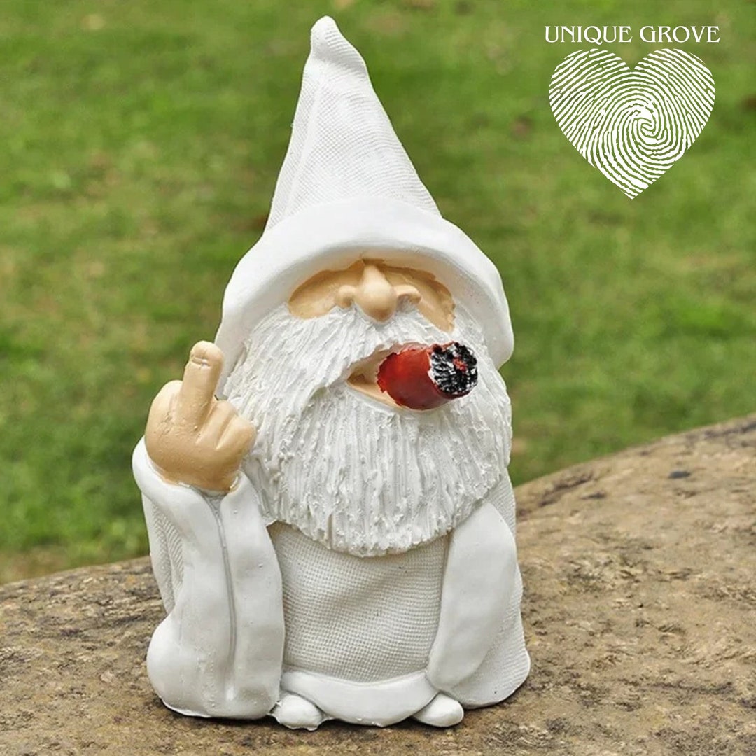 Funny Garden Gnomes Cursive Wizard Ornament Dwarf Presents House Decor ...