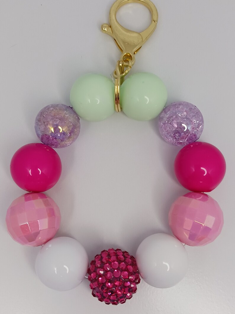 Bubble Gum Bead Wristlet Keychain - Etsy