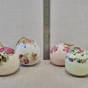 Vintage Ceramic Pomanders, Floral Patterns, Home Fragrances, Lot of 4 ...