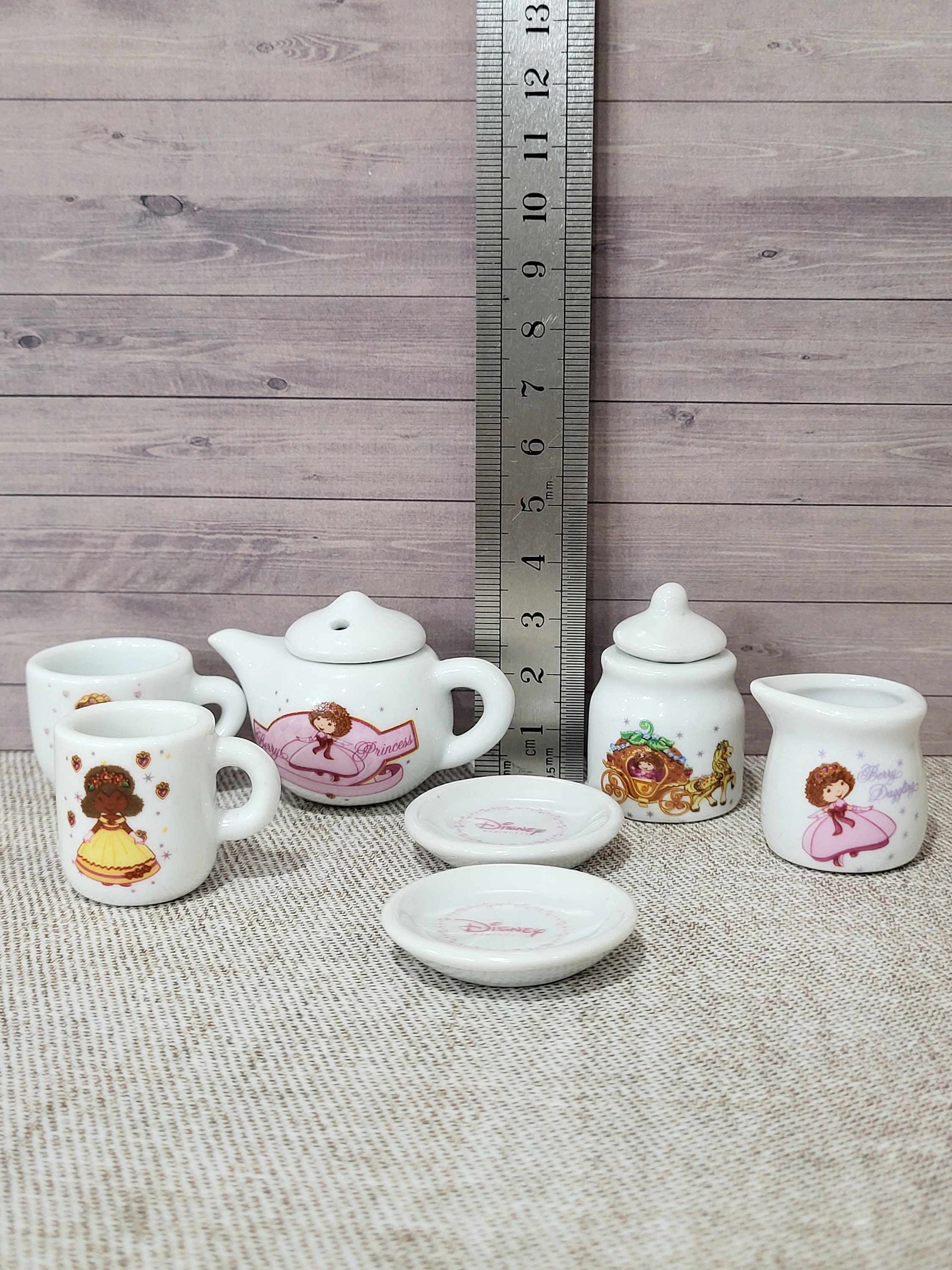 Mini Porcelain Tea Set, Child's Miniature Tea Set of 9 Pieces ...