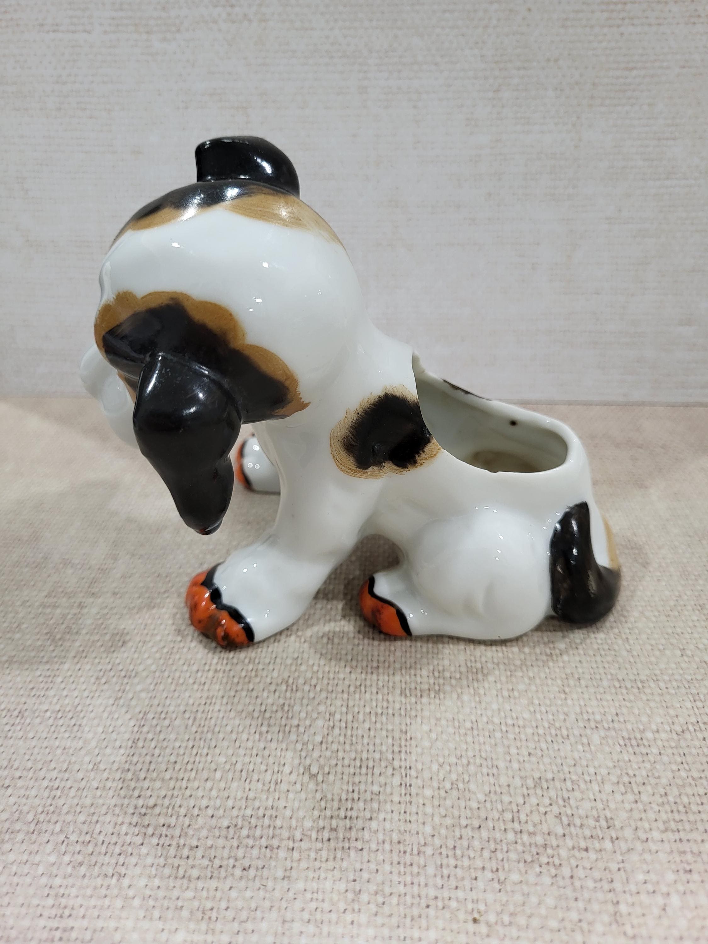 Vintage Dog Planter, Vase Dog Planter, Vintage Ceramic Dog Vase, Made ...
