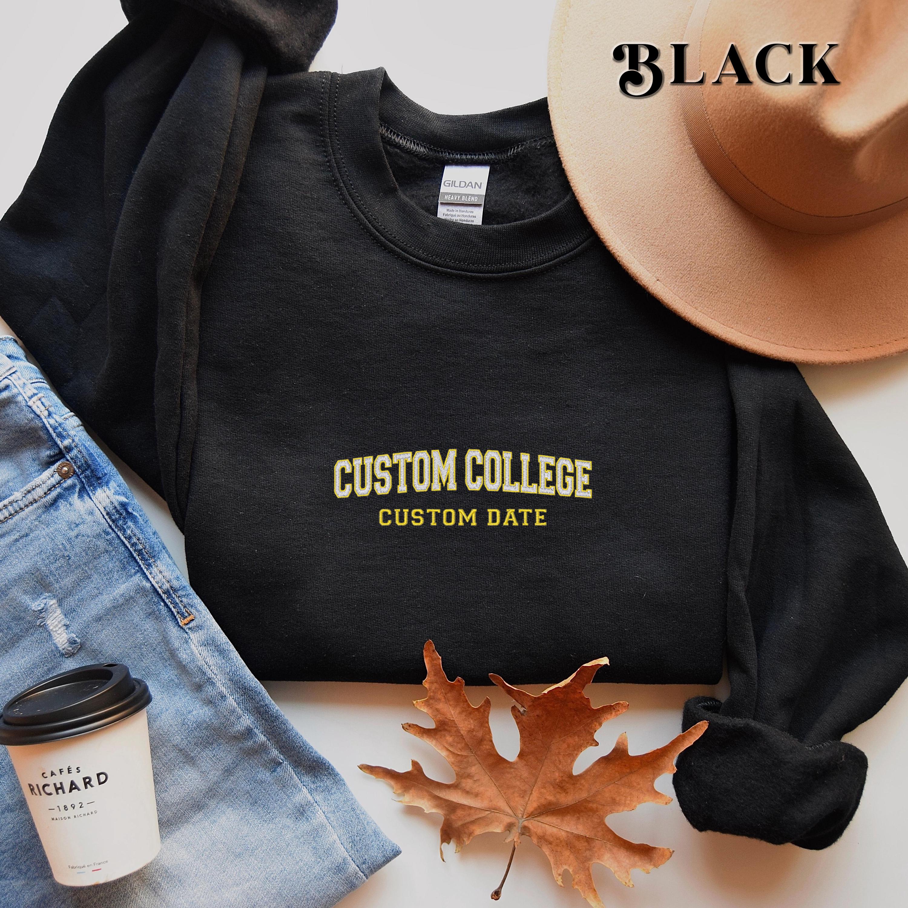 Embroidered Custom Design Sweatshirt, Personalized College Sweatshirt ...