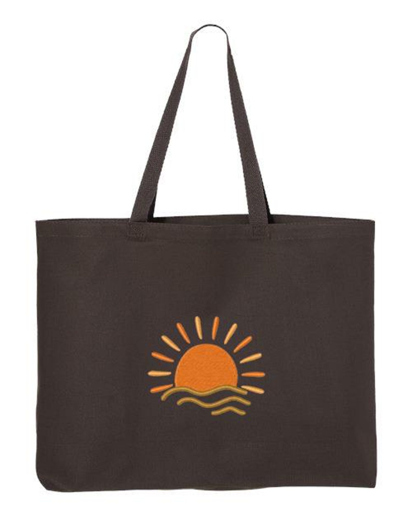 Embroidered Boho Sun Canvas Tote Bag, Embroidered Sunshine Tote Bag ...