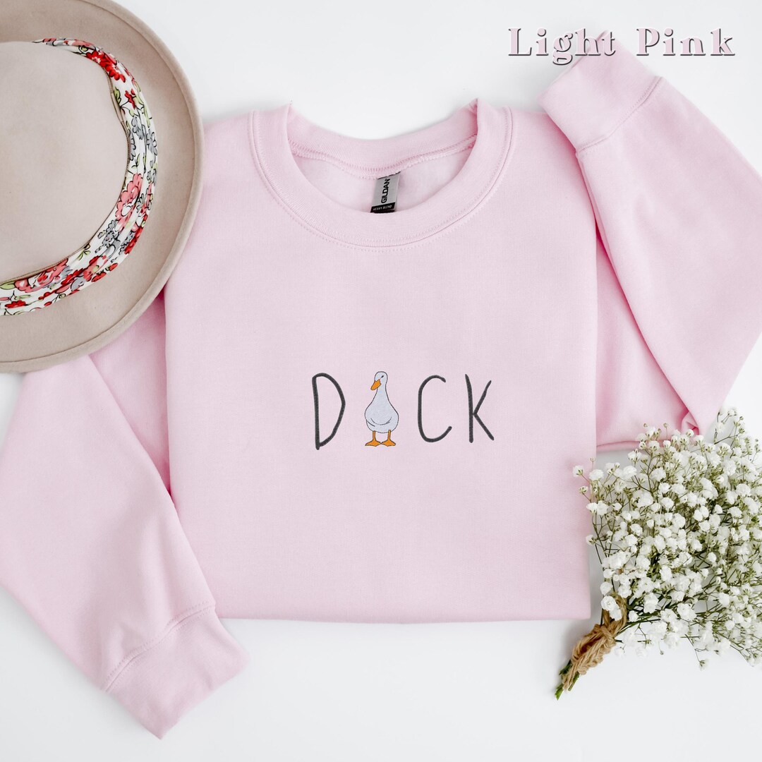 Embroidered Cute Duck Sweater, Duck Lover Sweater, Funny Duck Design ...