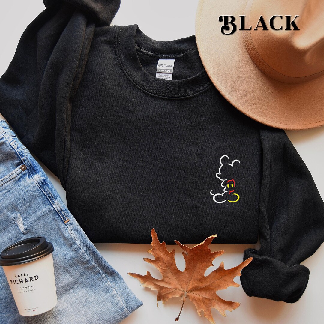 Embroidered Mickey Mouse Lines Color Sweatshirt, Minimalist Mickey ...
