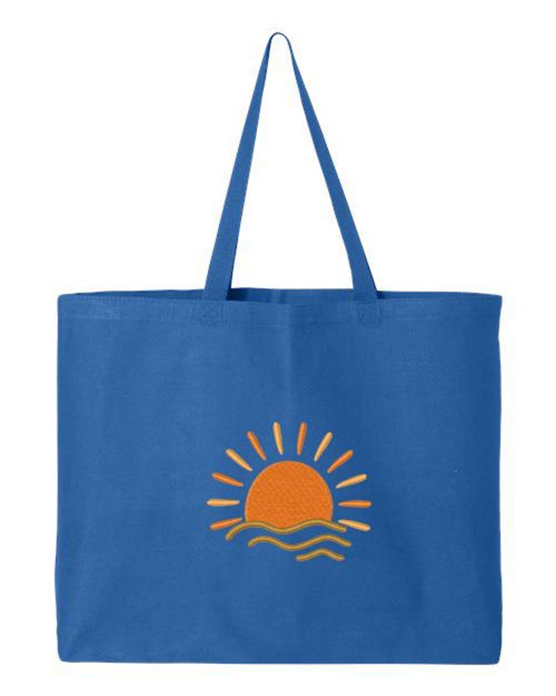 Embroidered Boho Sun Canvas Tote Bag, Embroidered Sunshine Tote Bag ...