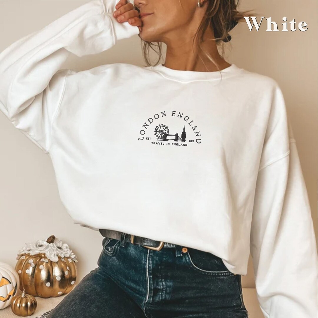 Embroidered London England Sweatshirt, UK London Sweatshirt, British ...