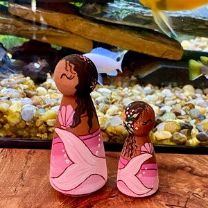 Mermaid | Peg Doll Set | Mother Daughter Gift | Hand Painted ...