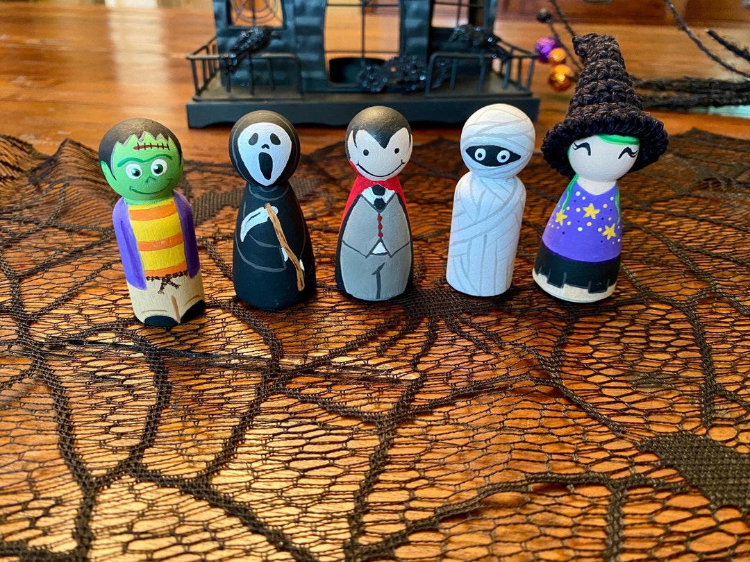 Halloween Peg Doll Set | Halloween Decor | Fall Peg Dolls | Halloween ...