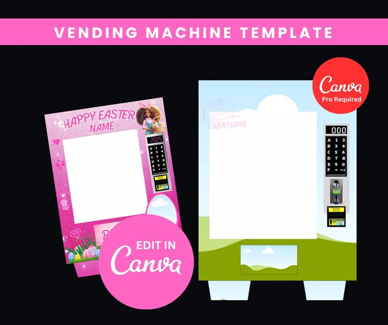 12X16 Easter Vending Machine Template | Pink Doll Design Easter Vending ...