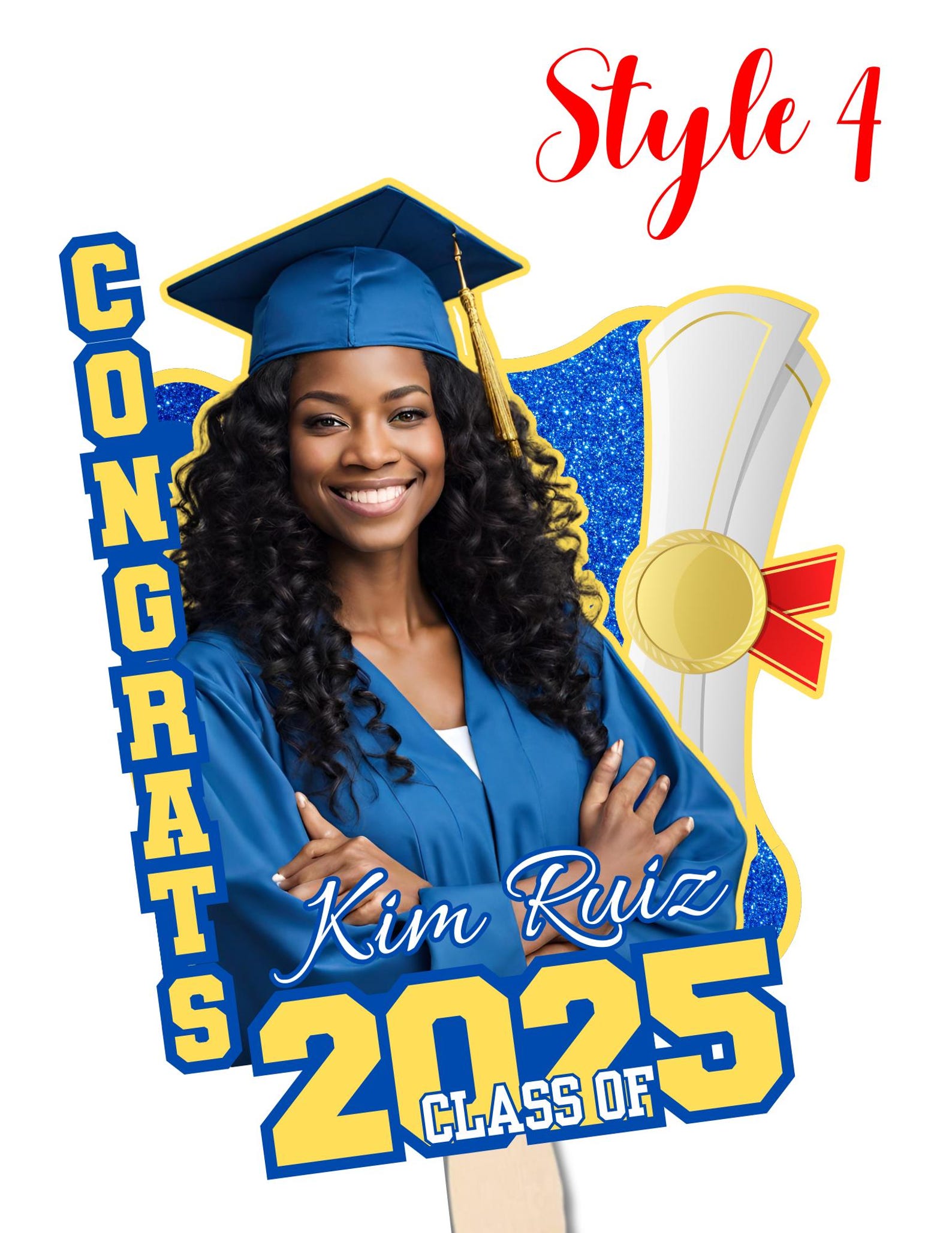 Customized Grad FAN PNG| Ready to Print Class of 2025 Graduation Fan ...