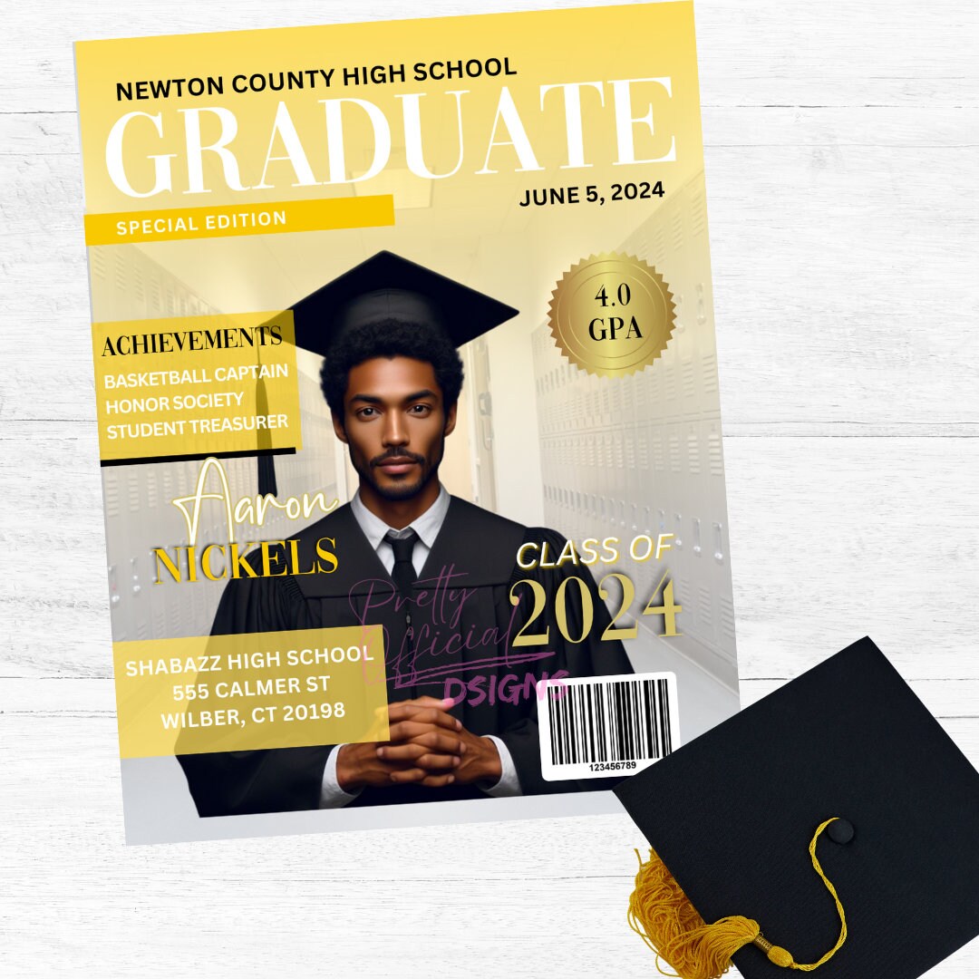 Graduate Magazine Cover High School| College Editable Template| 2025 ...