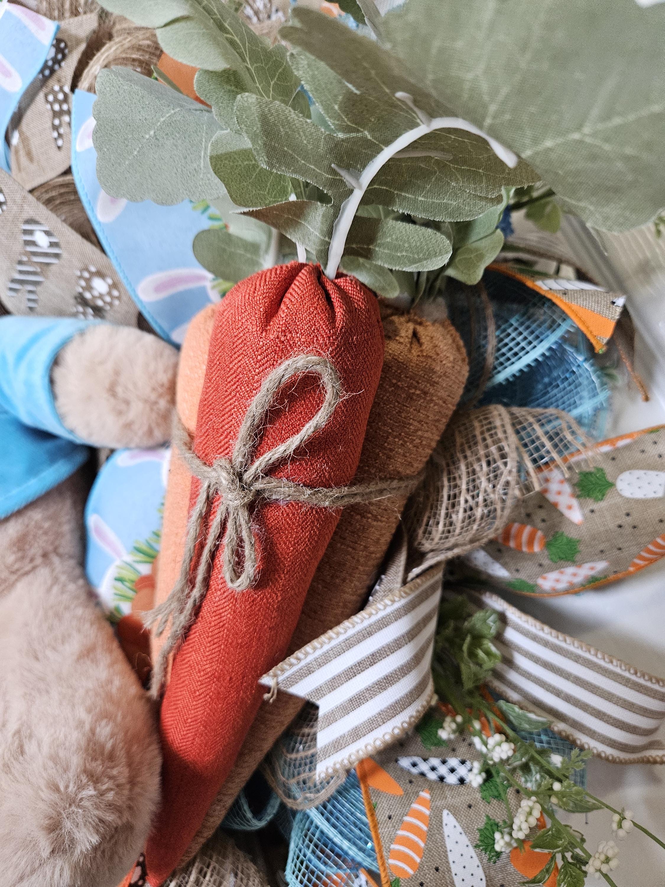 Peter Rabbit Easter Wreath, Plush Bunny Spring Door Decor, Farmhouse ...