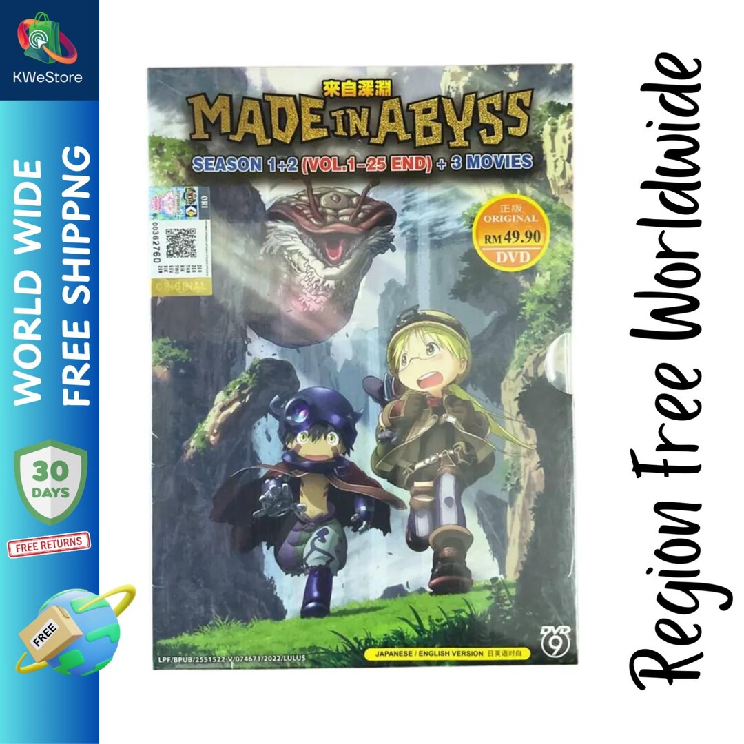 Anime DVD Made in Abyss Season 1+2 VOL.1-25 End +3 Movies English Dub ...