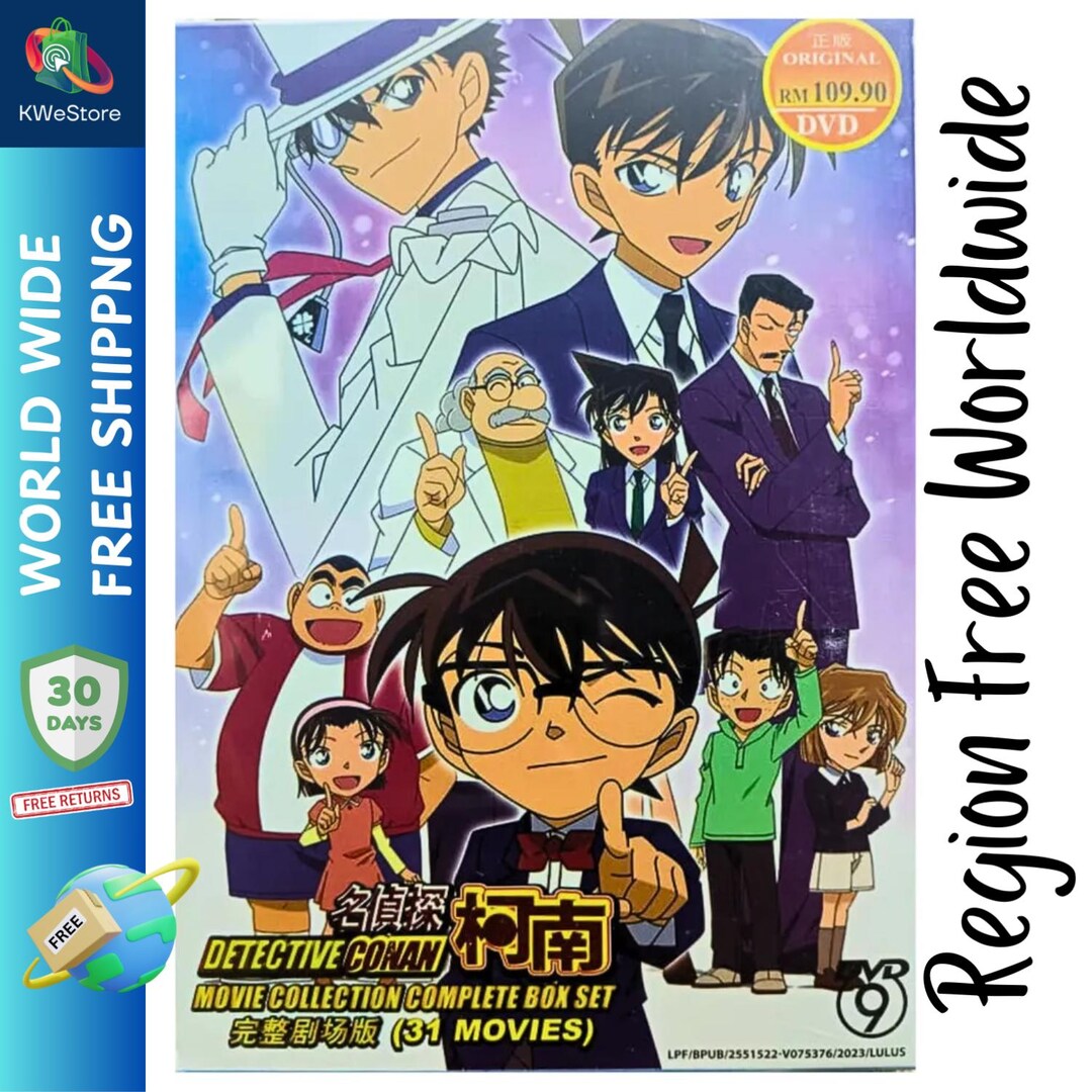 Detective Conan Movie Collection Boxset 31 Movies DVD fast Ship english ...