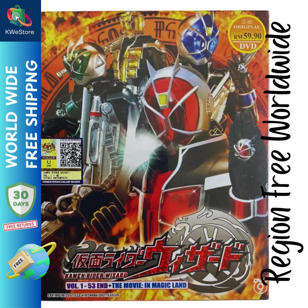 DVD English Subs Kamen Masked Rider Wizard Complete Series Eps 1 - 53 ...