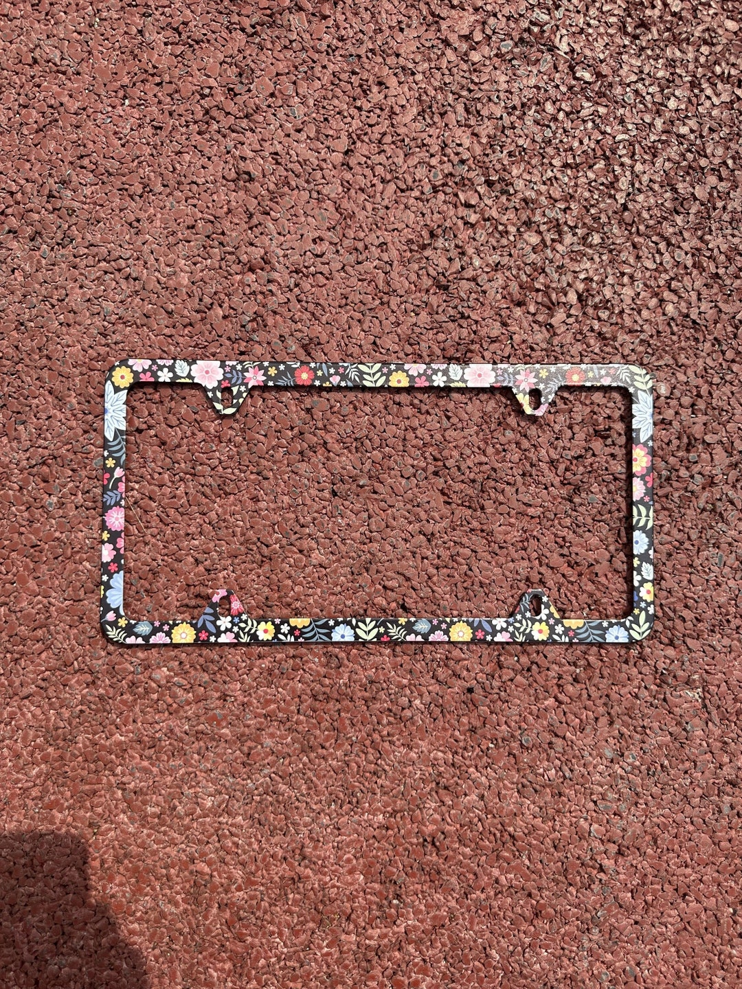 Colorful Floral License Plate Frame 2 Pieces Cute License Plate Frame ...
