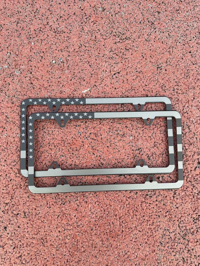 American Flag License Plate Frame, 2-pack Black Patriotic American Car ...