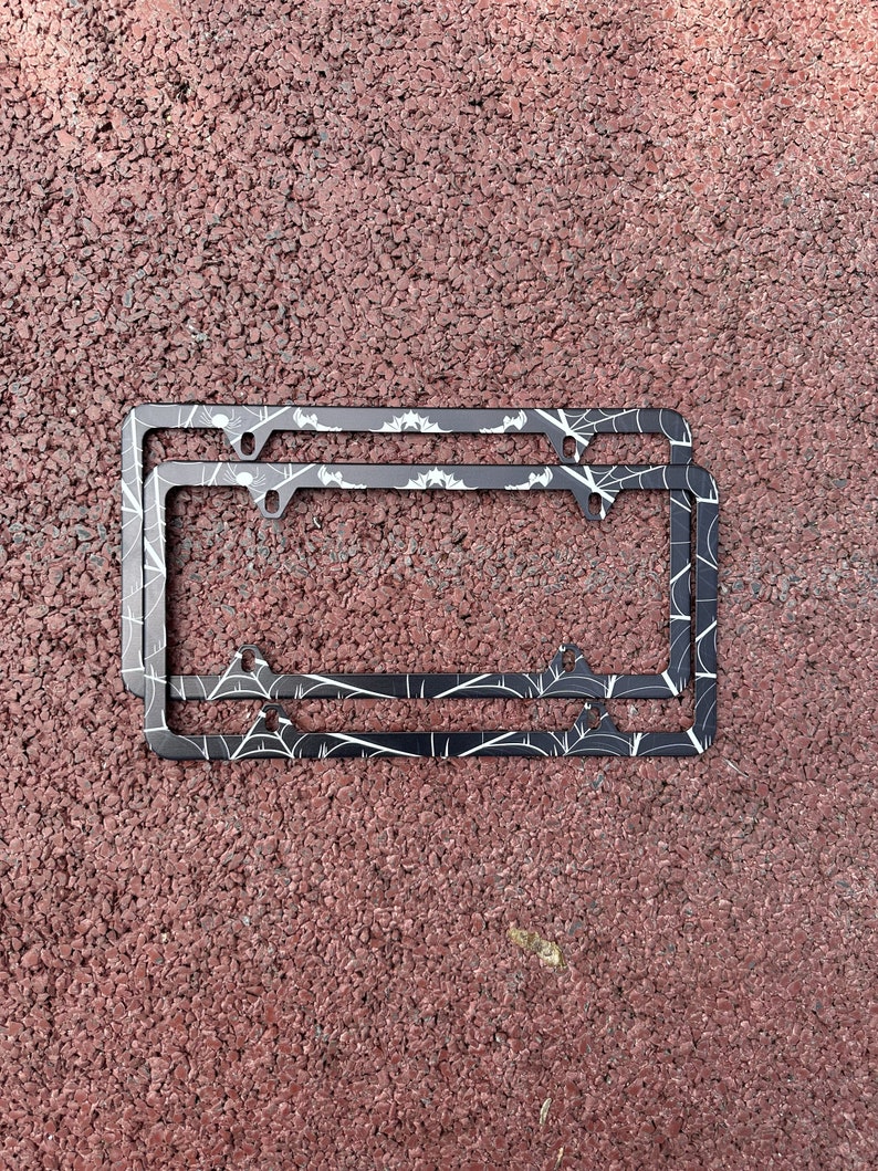 Bat License Plate Frame Spider Web Gothic License Plate Frame Cover ...