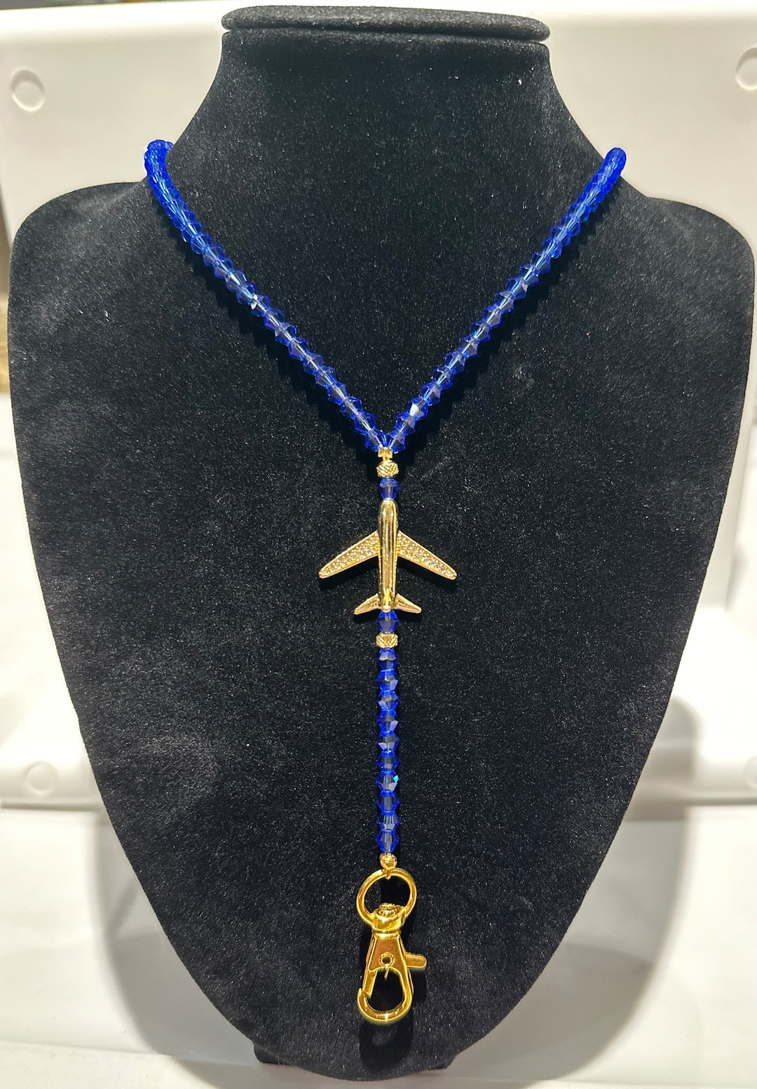 Gold Sparkle Airplane Lanyard - Etsy