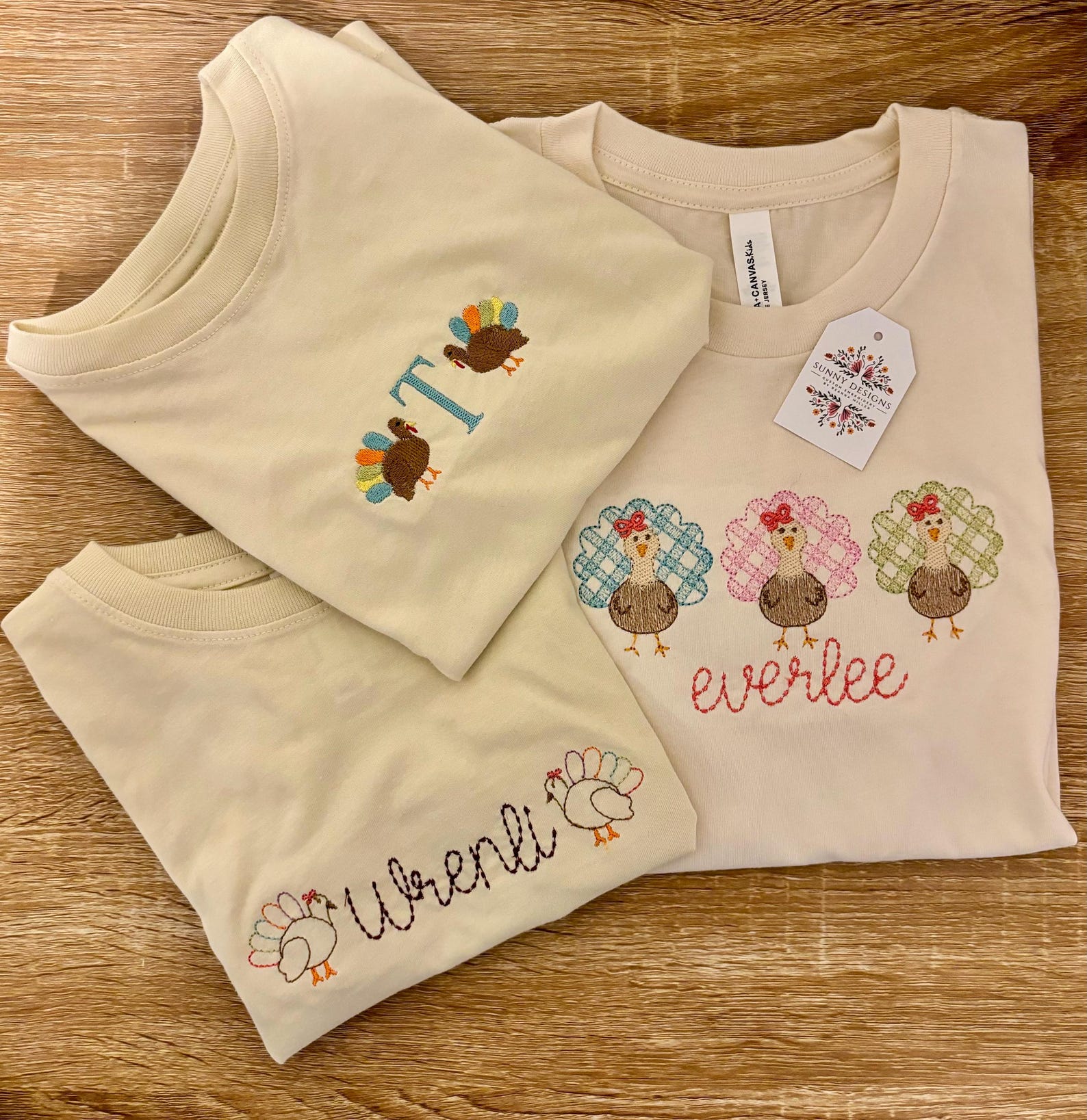 Personalized Embroidered Boys/girls Colorful Turkey With Name ...