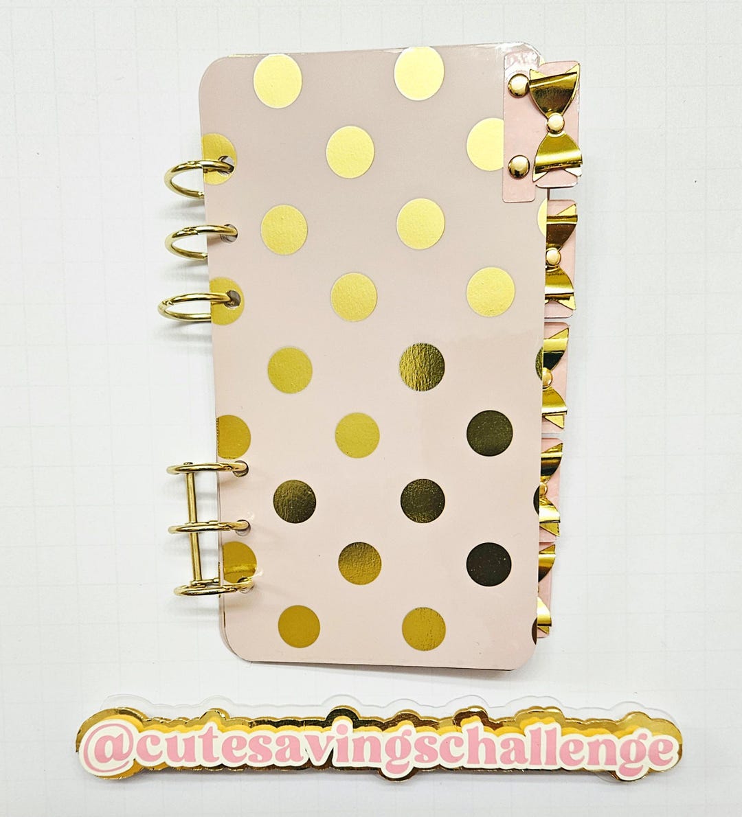 Cute Savings Challenge- A6 Planner Dividers With Gold Bow Tabs. NO ...